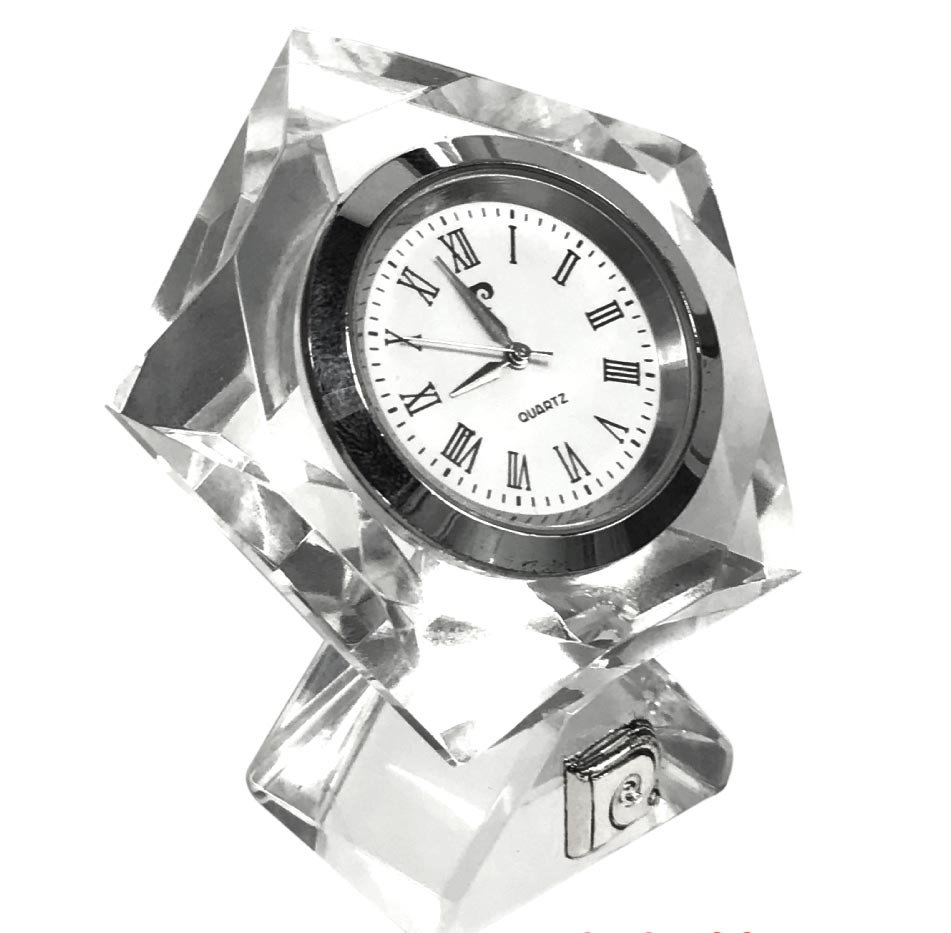 Cluny - Pentagon Crystal Desk Clock by Pierre Cardin - Regular - Giftplanet